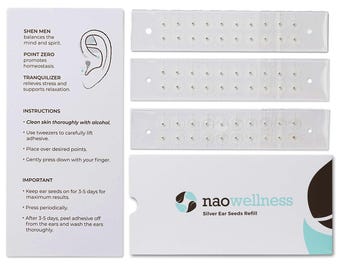 Silver Ear Seeds Kit: Acupressure Helps Stress, Anxiety, Insomnia ...