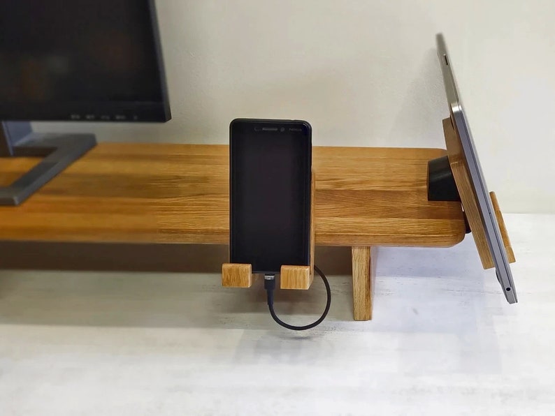 Нolder Phone Made of Wood With Mounting to a Monitor Shelf for ...