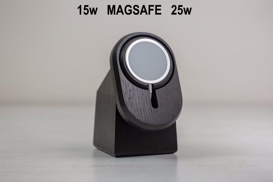 Desktop Magsafe Holder From Black Wood, Charging Mount 15w and 25w ...