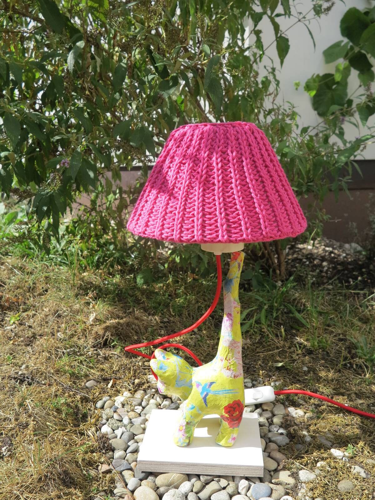 Lampe chat, lampe de table avec câble textile, idée cadeau individuelle ...