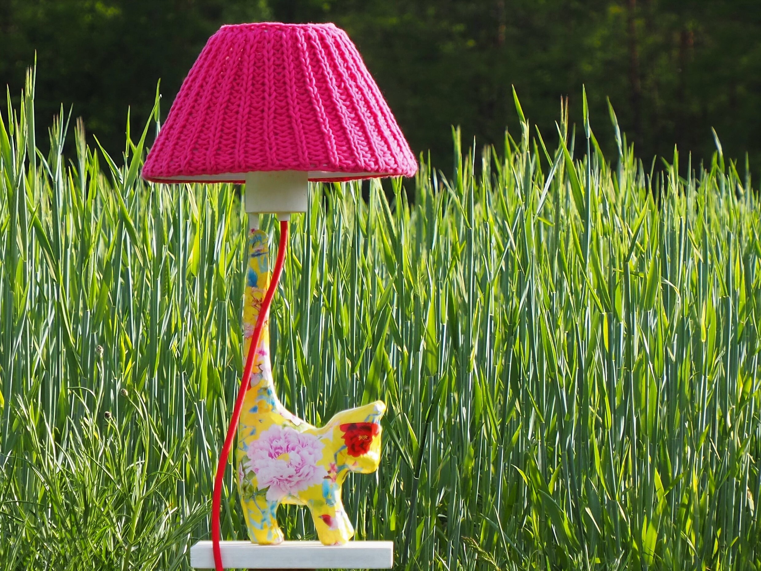 Lampe chat, lampe de table avec câble textile, idée cadeau individuelle ...