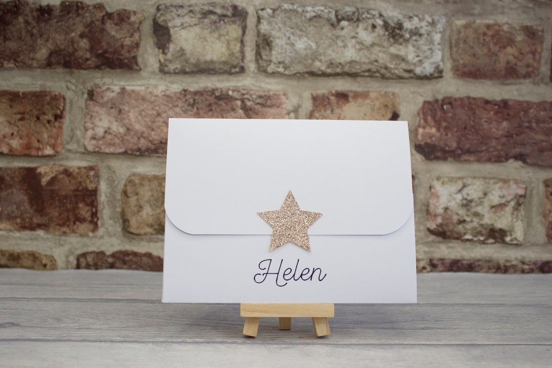 Handmade Personalised Gold Star Gift Card Envelope/wallet/holder - Etsy