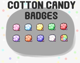 Cotton Candy Twitch Badges Cute Badges for Twitch - Etsy