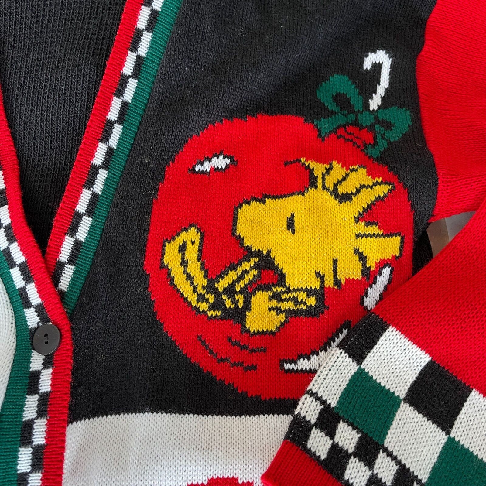 Snoopy and Friends Vintage Cardigan Grandpa Sweater Holiday Christmas ...