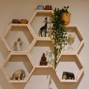 Hexagon Shelf - Hexagon Shelves - Reclaimed Wood Shelf - Honeycomb ...
