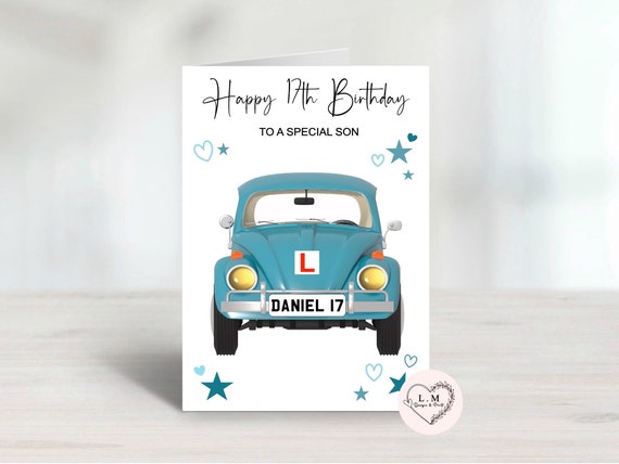 Birthday Card Happy 17th Birthday Driving Lesson Card - Etsy