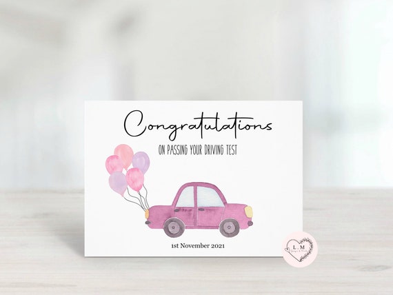 Congratulations Card Driving Test Card Well Done Card New - Etsy