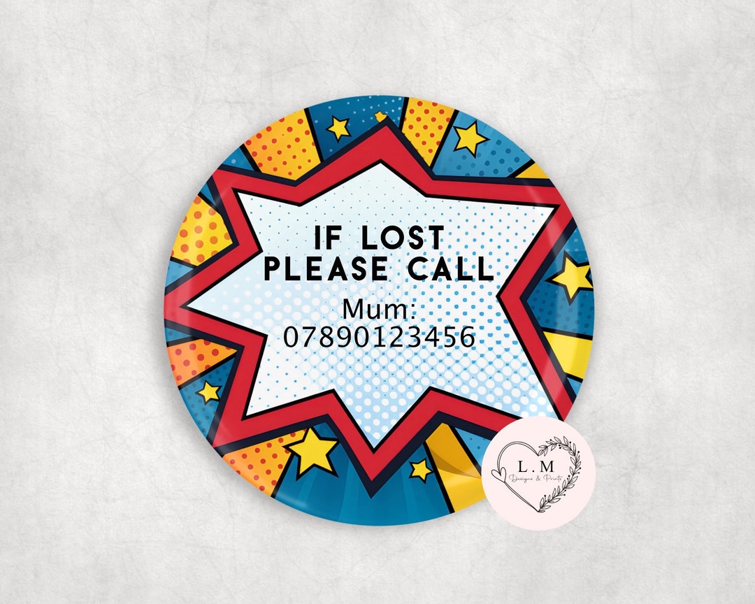 If Lost Badge, Childrens Badges, Day Out Badge, Emergency Contact ...
