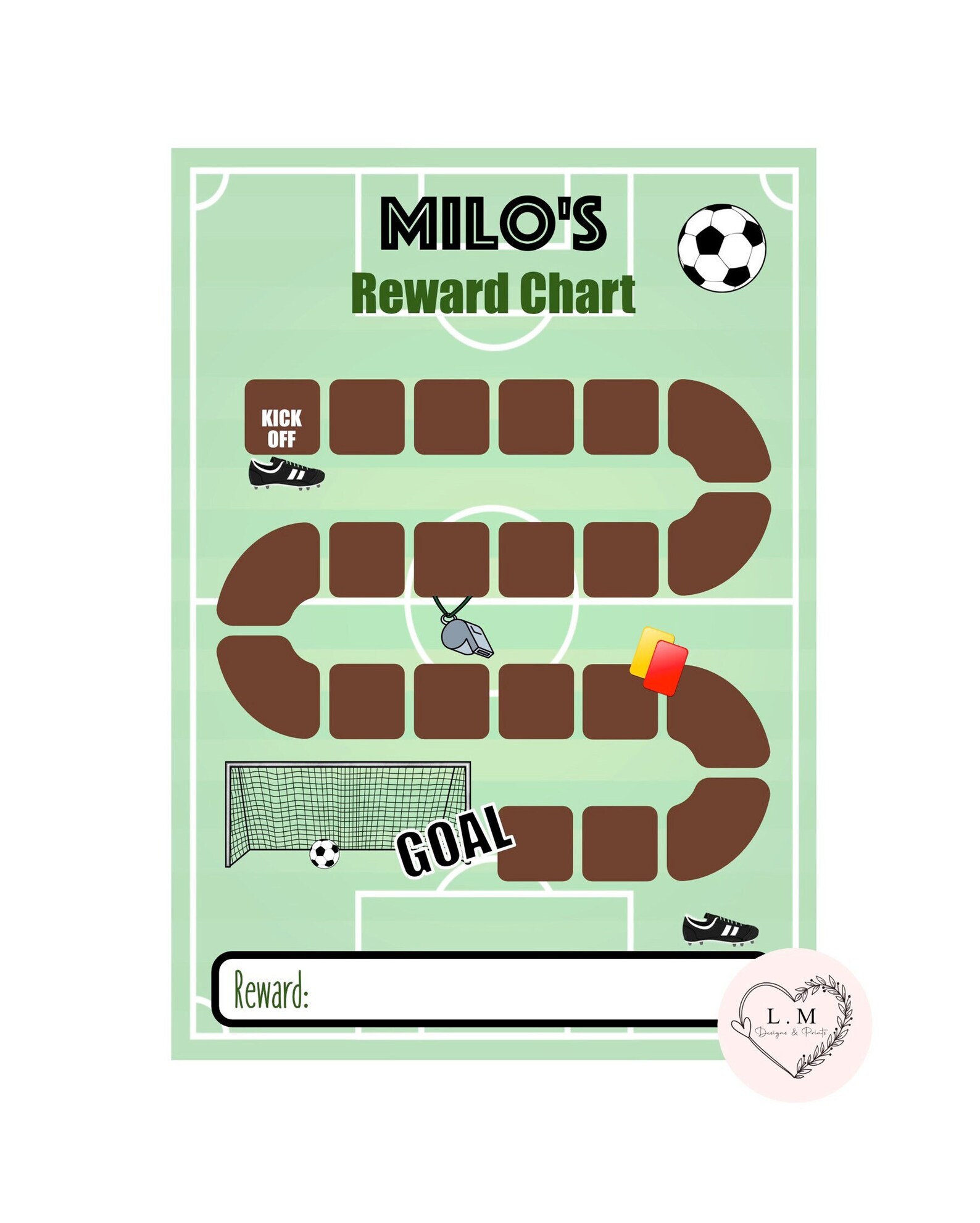 Personalised Football Reward Chart Printable Reward Chart - Etsy UK