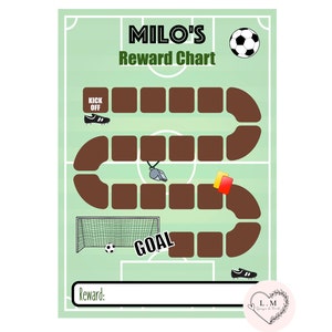 Personalised Football Reward Chart, Printable Reward Chart, Homeschool ...