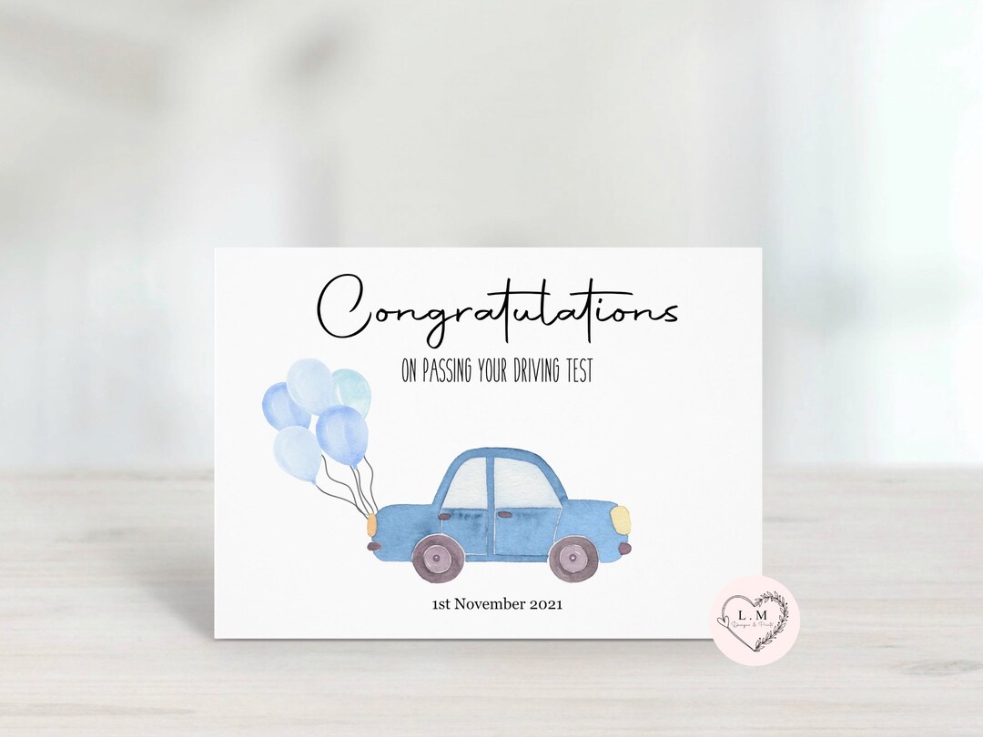 Congratulations Card, Driving Test Card, Well Done Card, New Driver ...