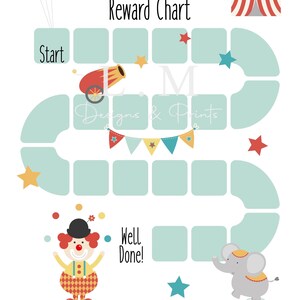 Personalised Circus Themed Reward Chart, Printable Reward Chart ...