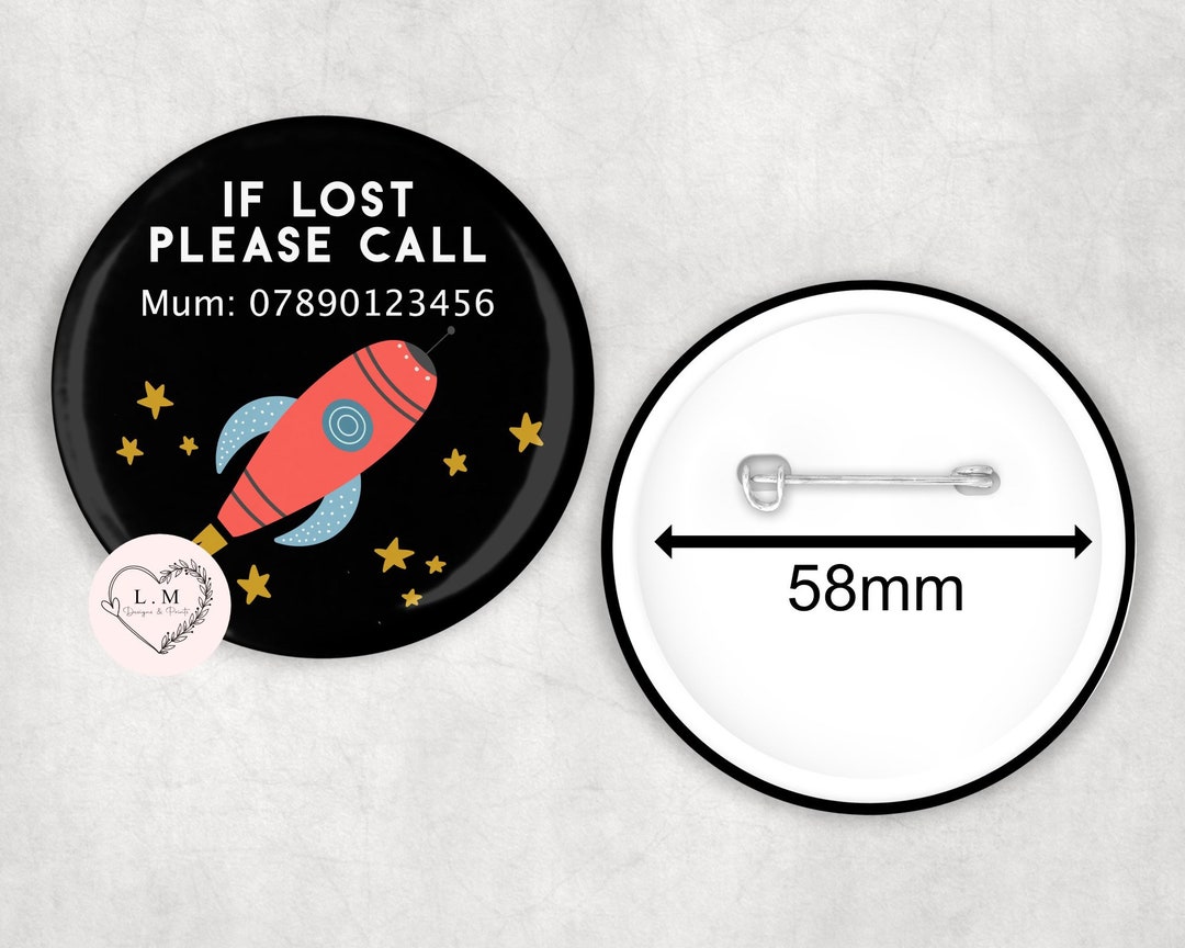 If Lost Badge Childrens Badges Day Out Badge Emergency - Etsy
