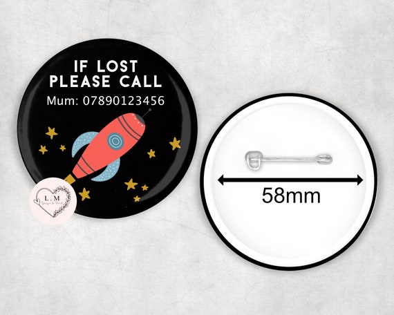 If Lost Badge Childrens Badges Day Out Badge Emergency | Etsy