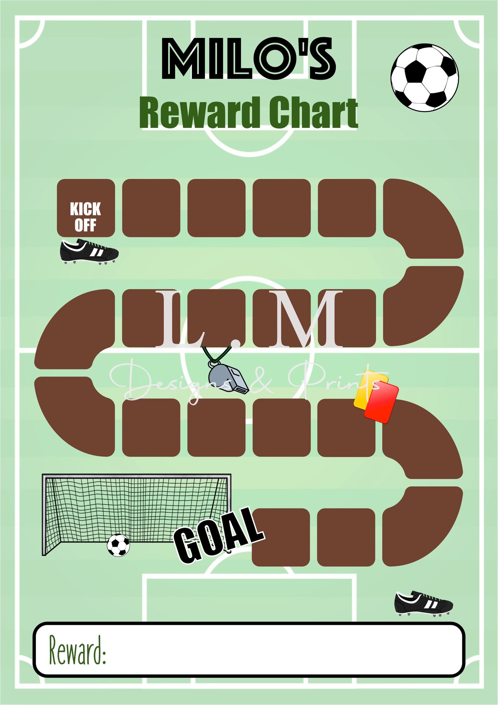 Personalised Football Reward Chart Printable Reward Chart - Etsy UK