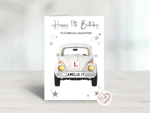 Birthday Card Happy 17th Birthday Driving Lesson Card | Etsy