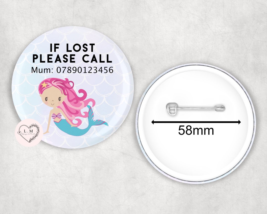 If Lost Badge, Childrens Badges, Day Out Badge, Emergency Contact ...