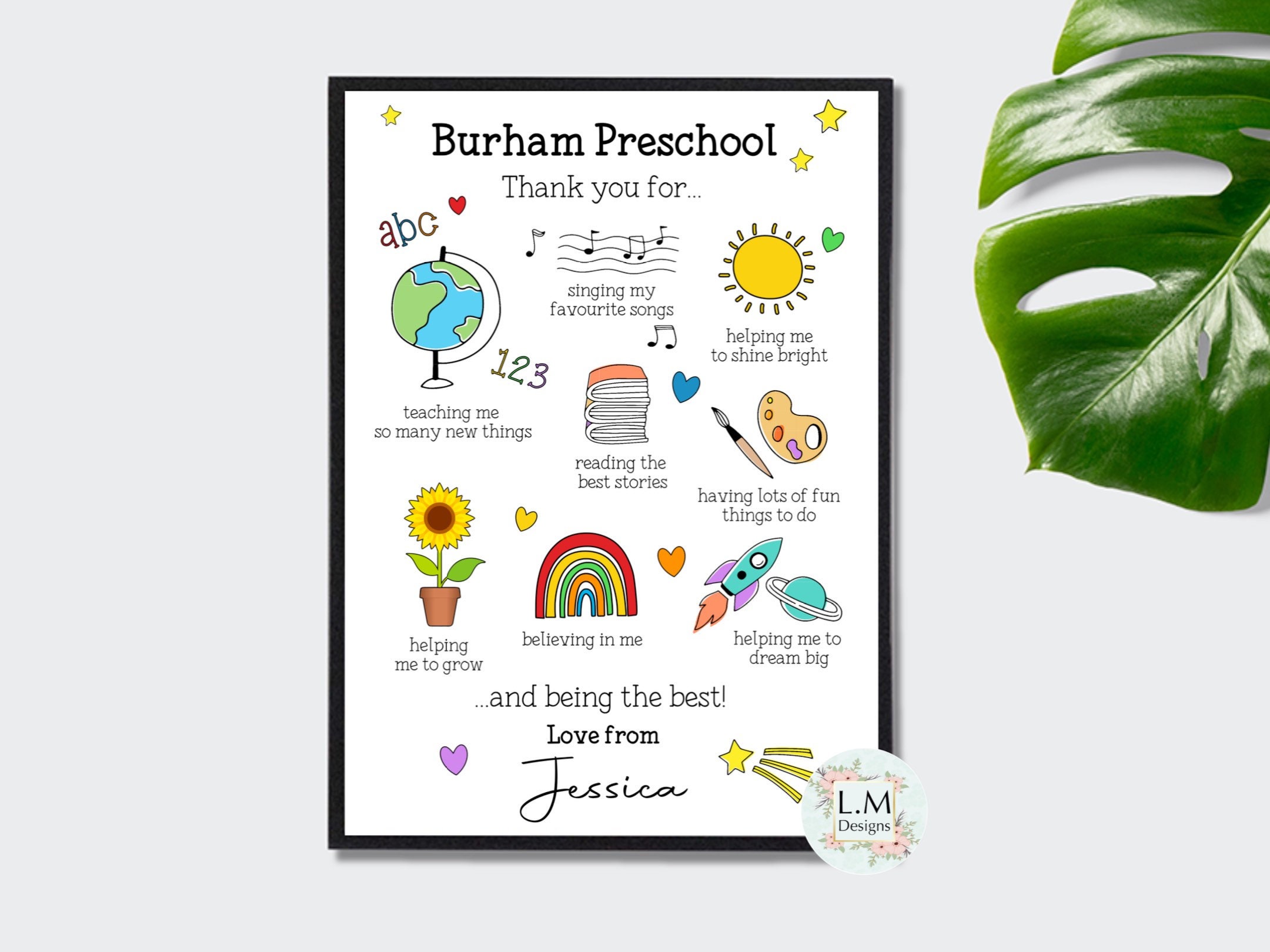 Teacher gift nursery gift leavers gifts personalised | Etsy