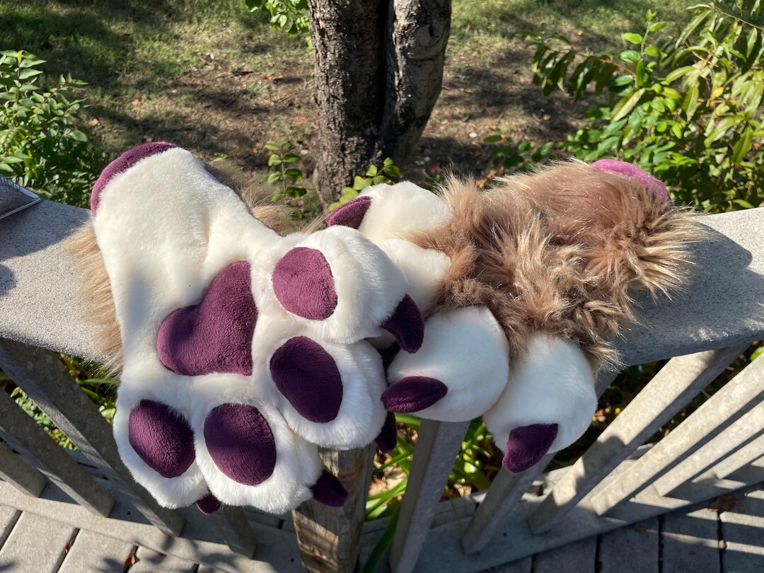 Pre-made Fursuit Coca Brown & Ivory Costume Paws - Etsy