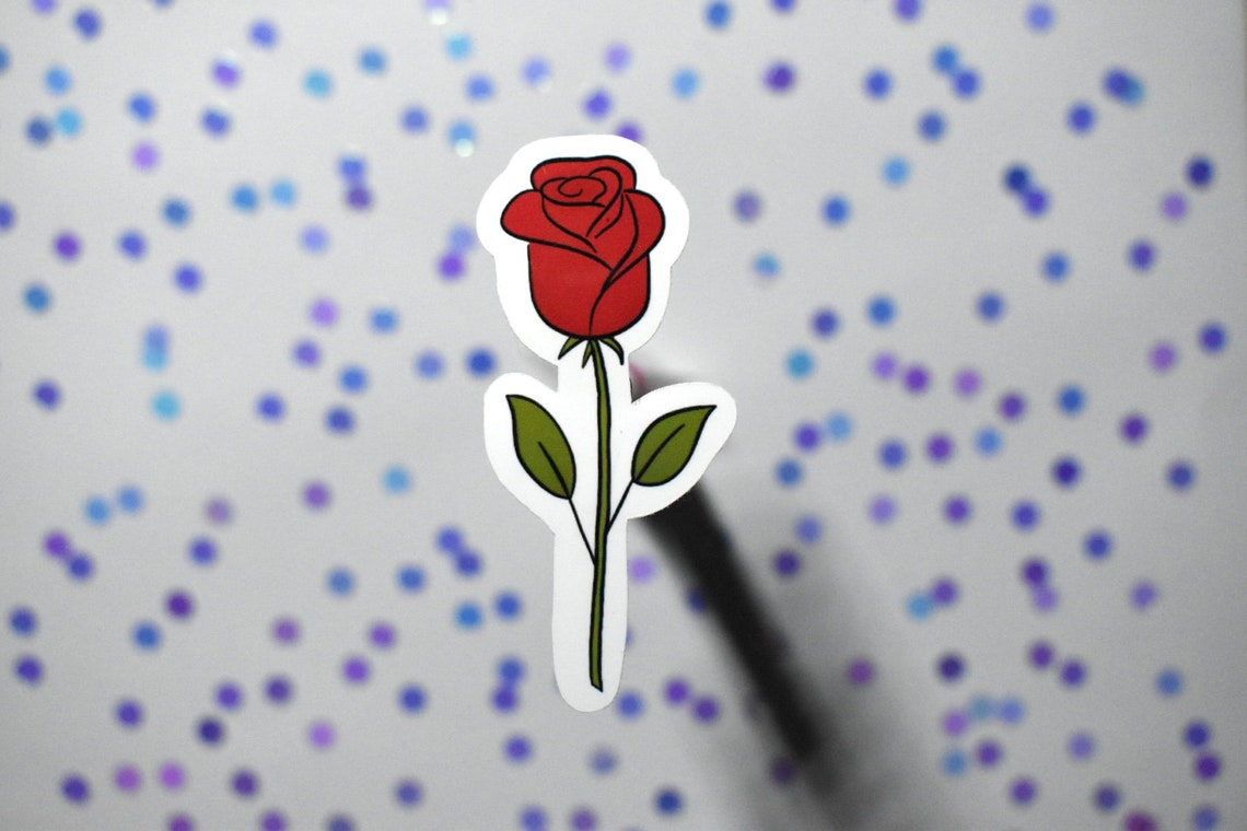 Rose Vinyl Sticker - Etsy
