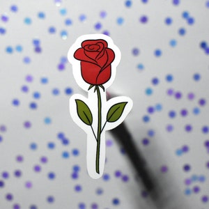 Rose Vinyl Sticker - Etsy
