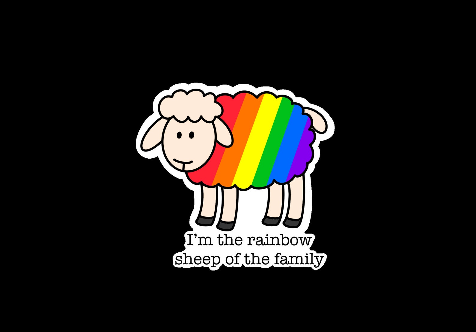 Im the Rainbow Sheep of the Family Vinyl Pride Sticker | Etsy