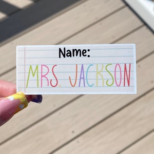 Name Tag Teacher Sticker | Back to School Sticker | Adventuringstickers ...