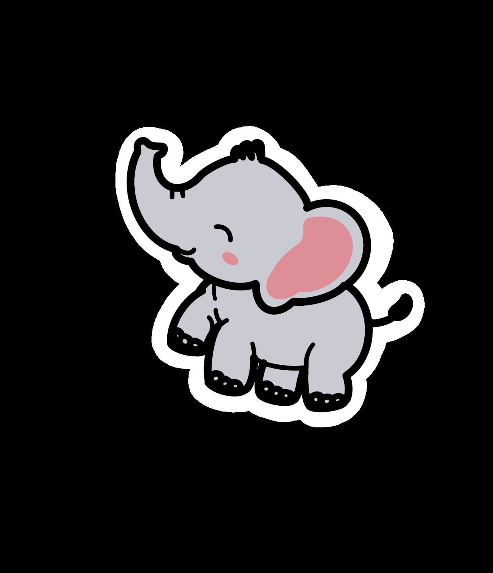 Ellie the Elephant Vinyl Sticker Animal Sticker | Etsy