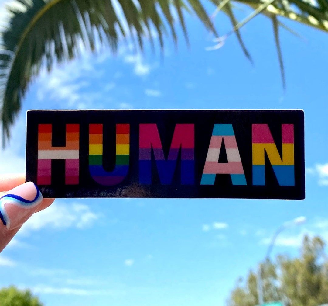 HUMAN Pride Flags Vinyl Pride Sticker Adventuringstickers Stickers ...