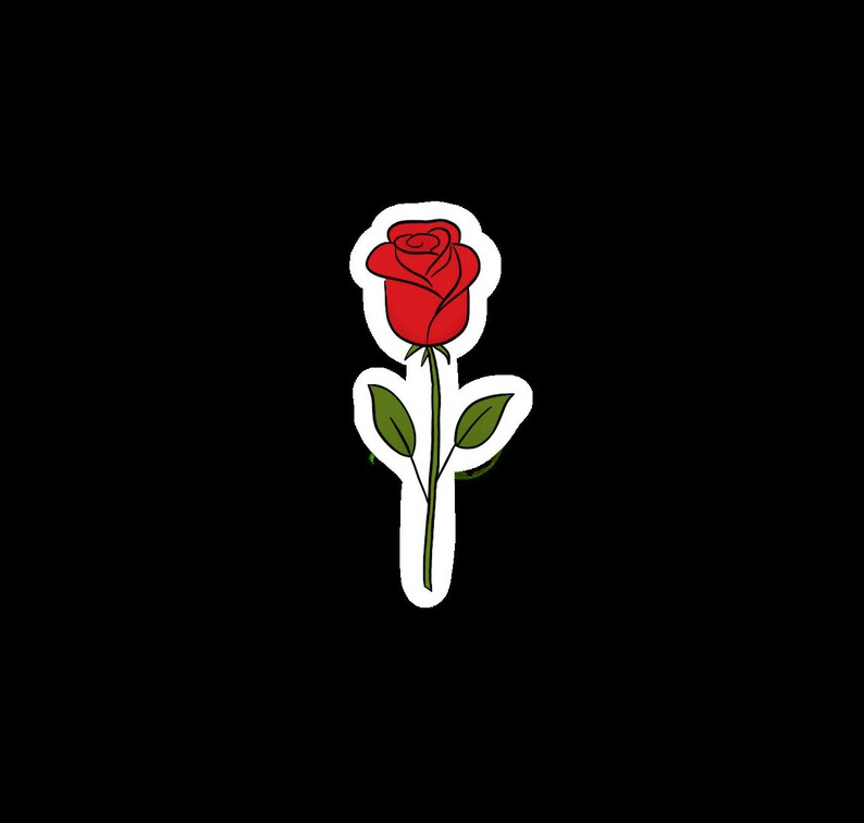 Rose Vinyl Sticker - Etsy