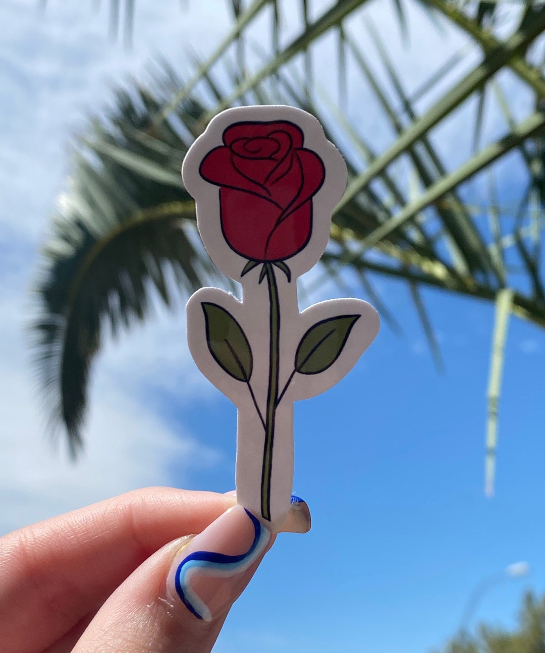 Rose Vinyl Sticker - Etsy