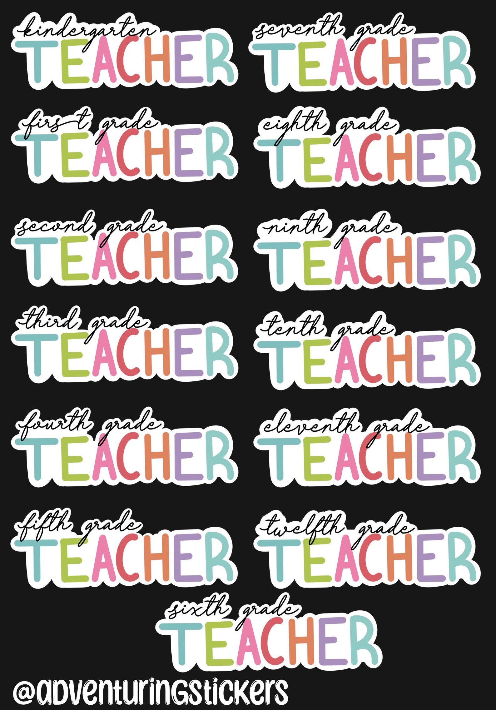 Grade Teacher Custom Sticker Adventuringstickers Back to - Etsy