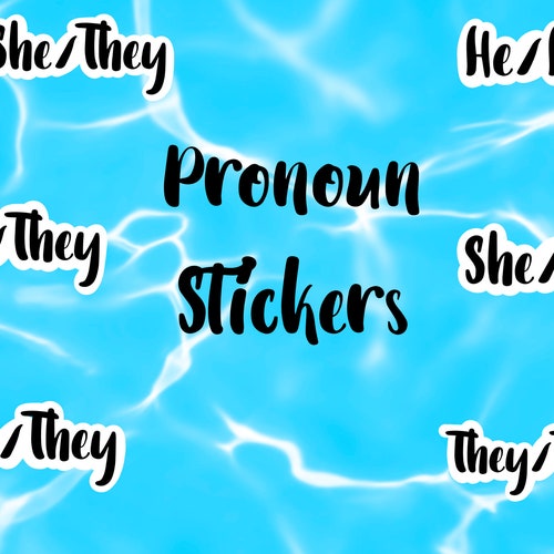 Pronoun Name Tag Stickers Printable Template Download 3 - Etsy UK