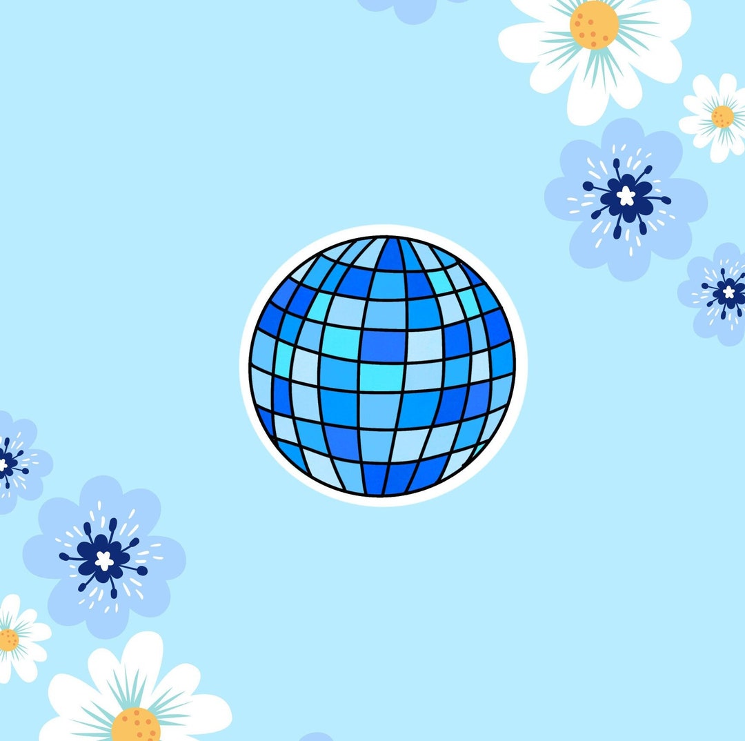 Disco Ball Sticker Adventuringstickers Disco Sticker Disco Ball Blue ...