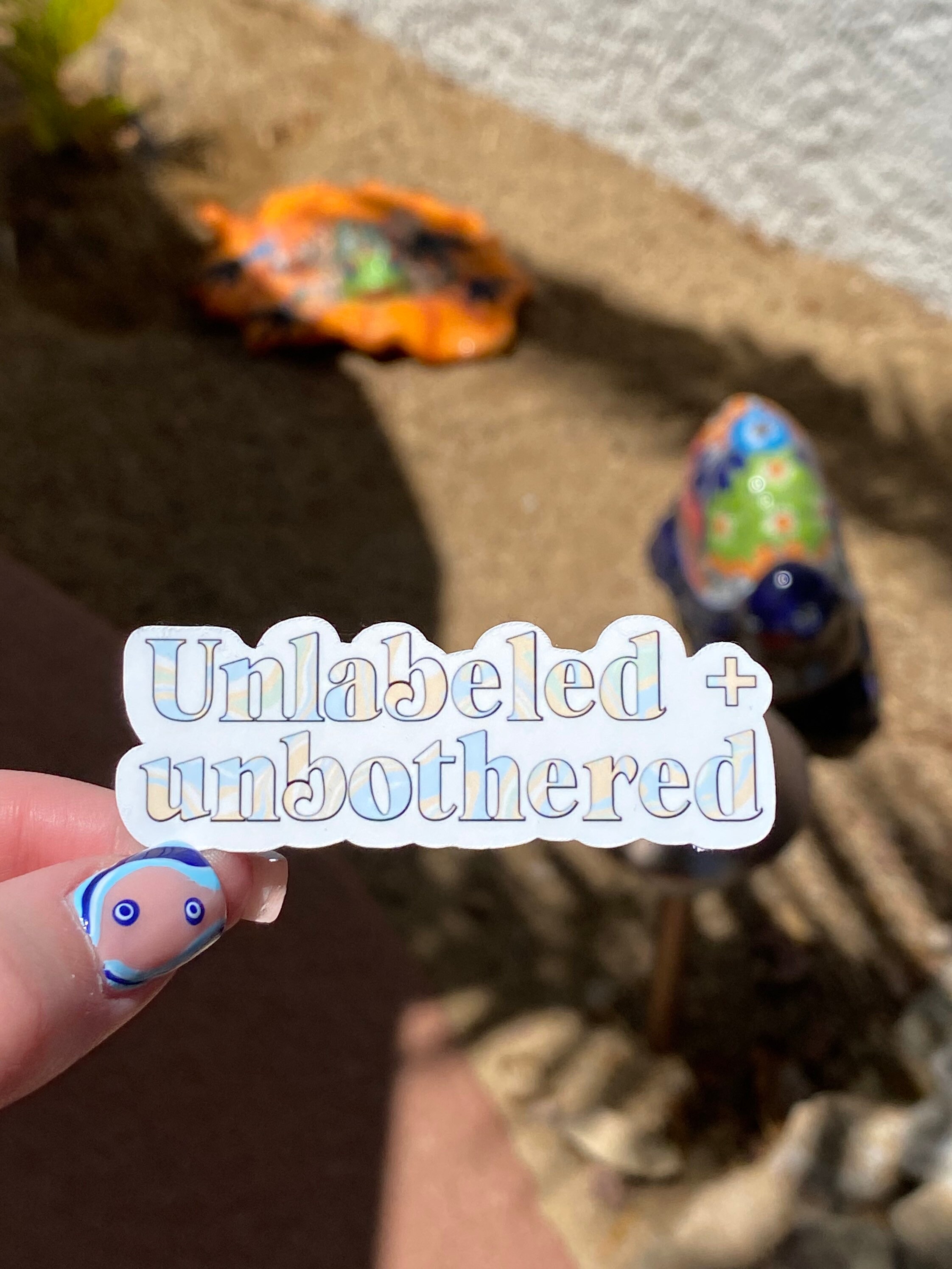 Marbled Unlabeled Unbothered Pride Sticker - Etsy