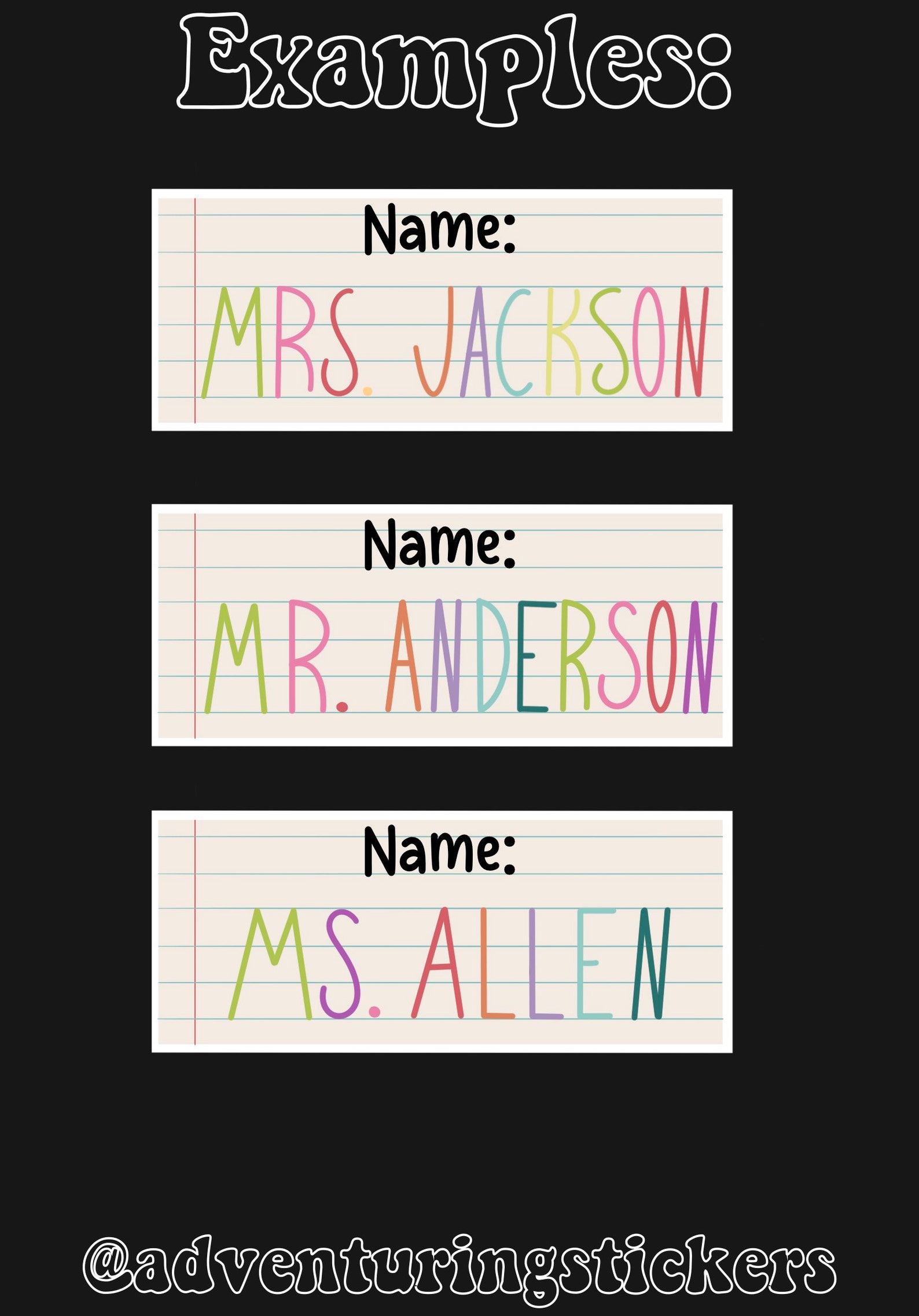 Name Tag Teacher Sticker Back to School Sticker - Etsy