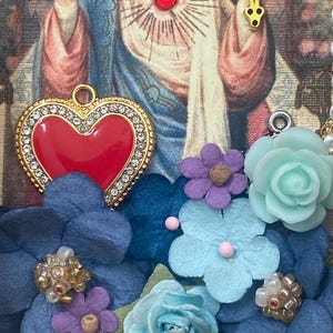 Blessed Virgin Mary Altered Tin Hanging Shrine / Altar With Catholic ...