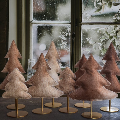 Star Leather Christmas Tree Ornament Holiday Handmade - Etsy