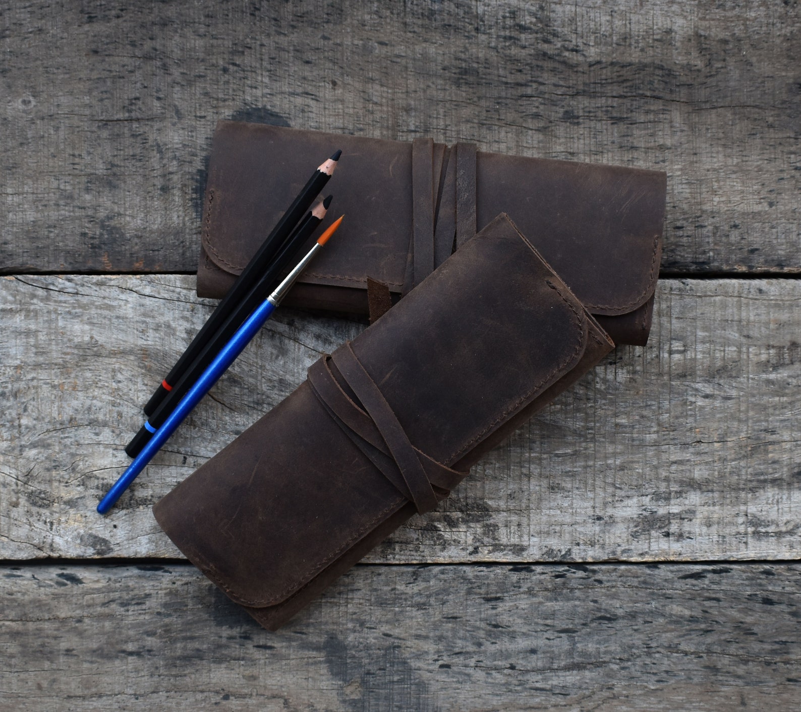 Leather Roll Artist Roll Leather Pencil Roll Leather Pencil - Etsy