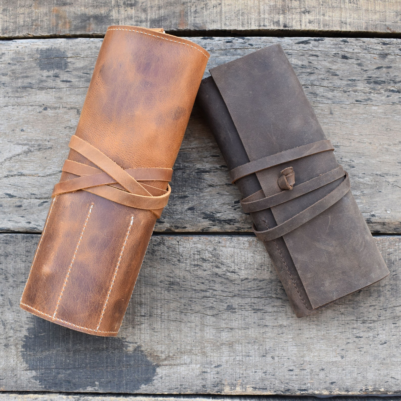 Personalized Leather Pencil Roll: Artist Brush & Tool Case - Etsy