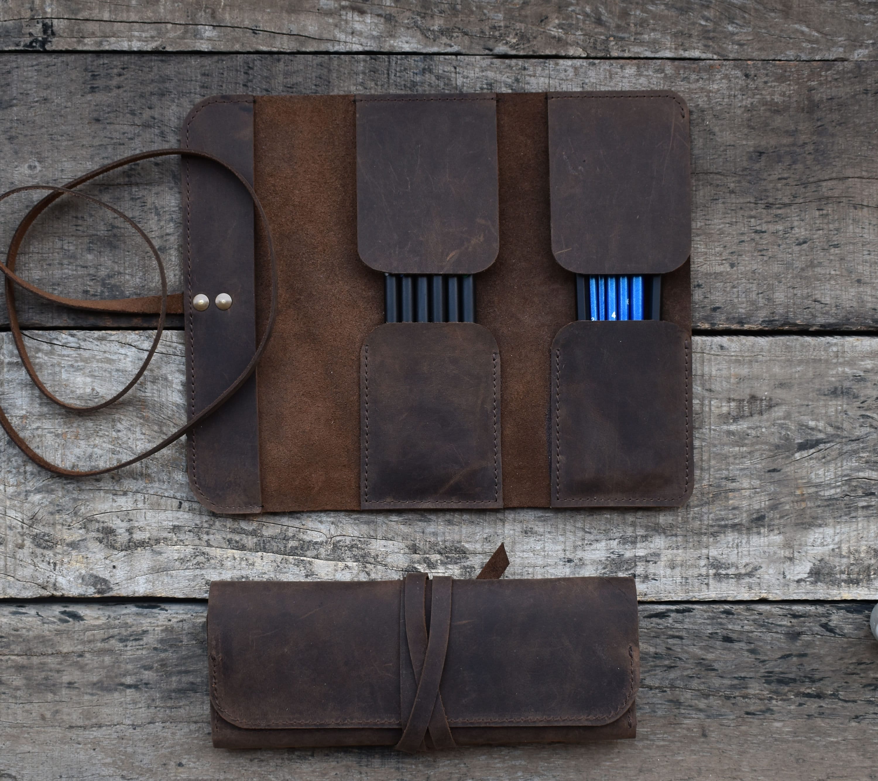 Leather Roll Artist Roll Leather Pencil Roll Leather Pencil - Etsy