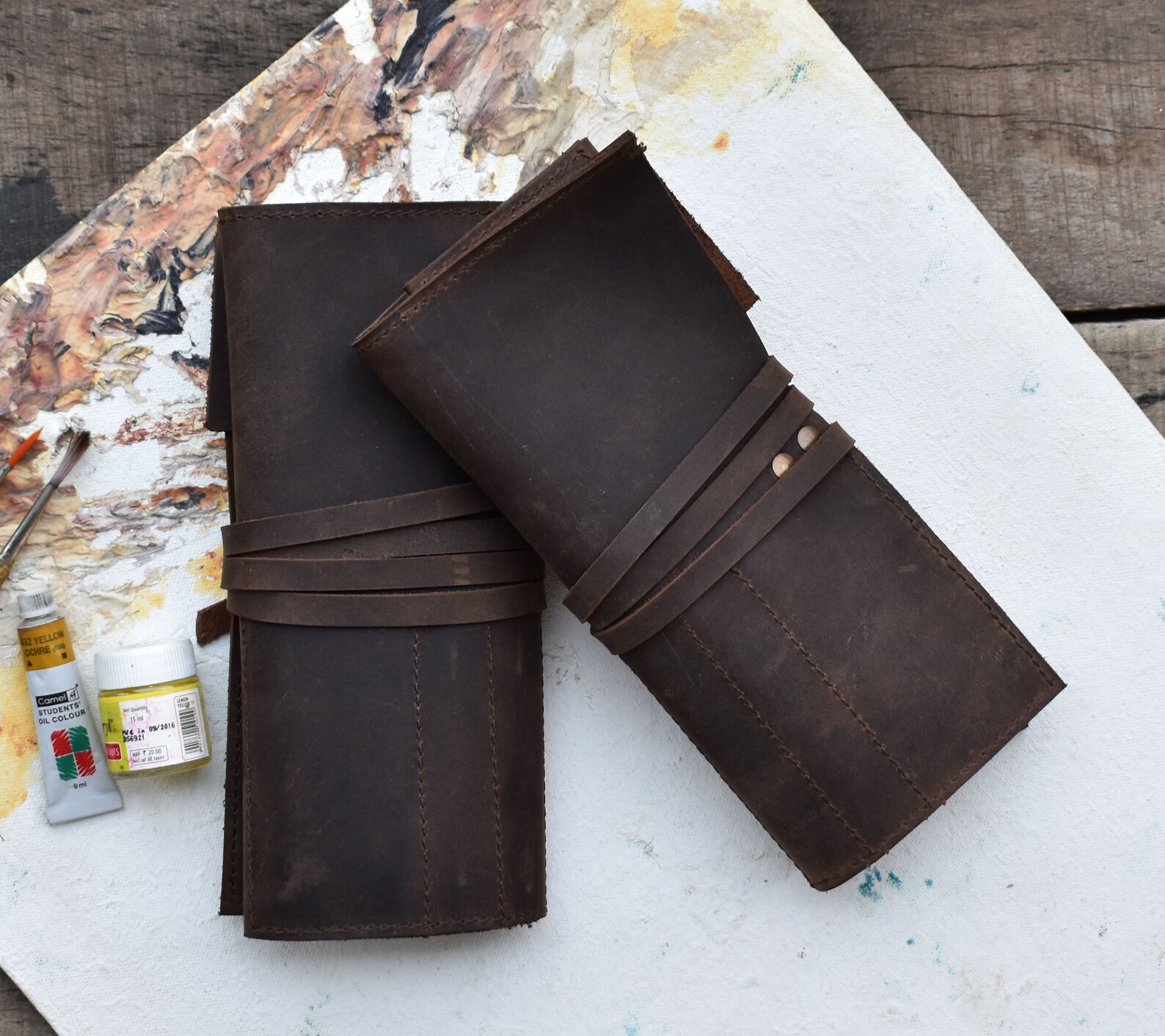 Leather Roll Artist Roll Leather Pencil Roll Leather Pencil | Etsy