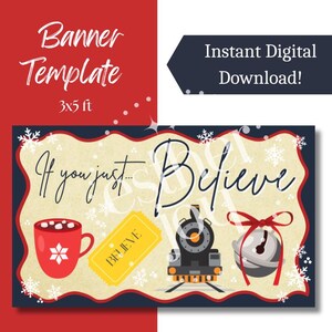 Polar Express Inspired Banner - Painting Template - Etsy