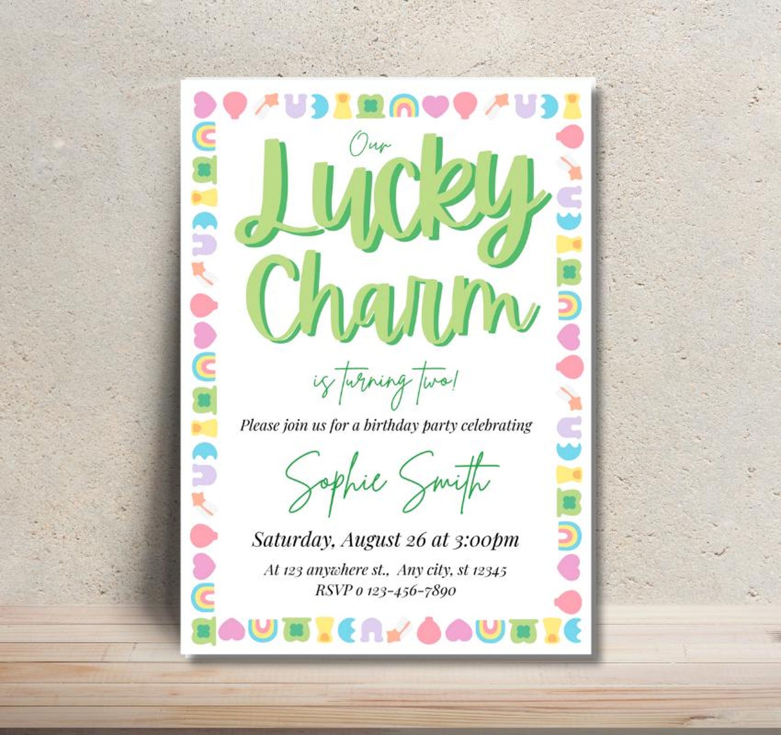 Lucky Charm Birthday Invitation - Etsy
