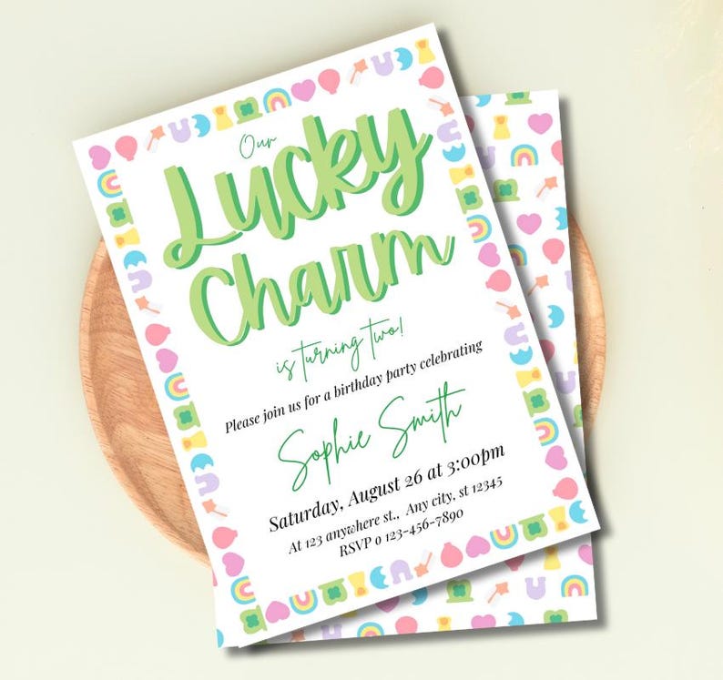 Lucky Charm Birthday Invitation - Etsy