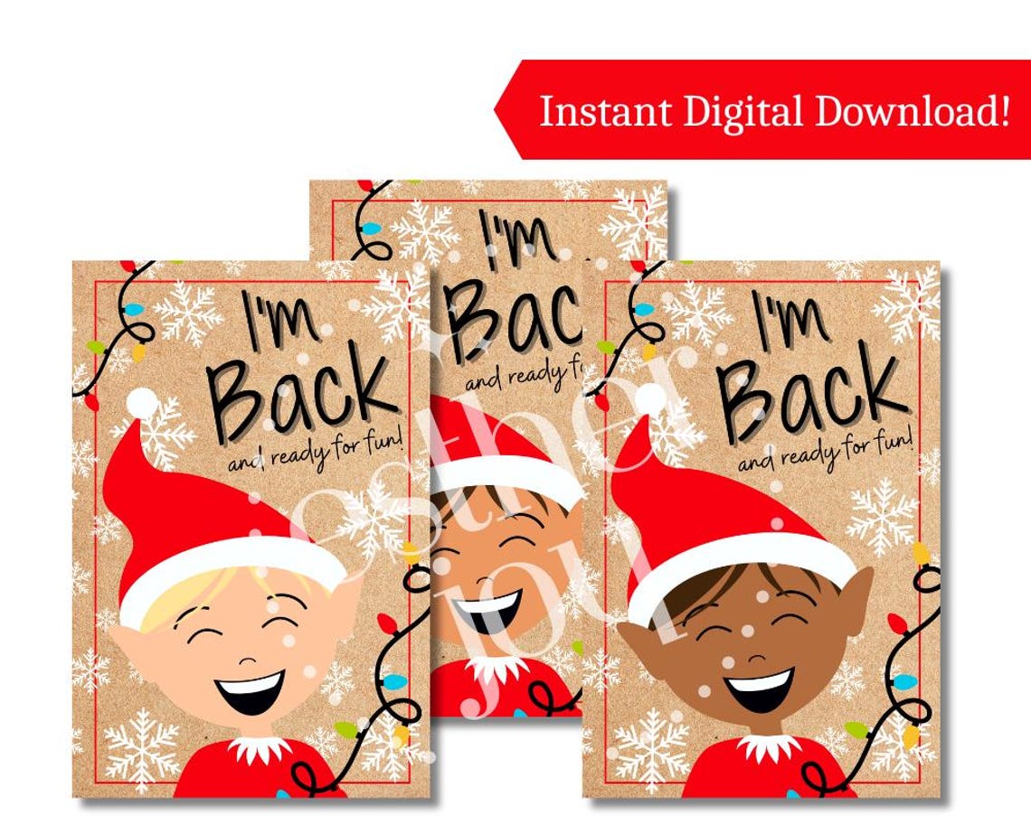 Joyful Christmas Elf Banner Template - Snowflakes & Lights - Etsy