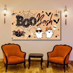 Boo Bash Banner Painting Template – Cute Ghost & Spider Halloween Craft ...