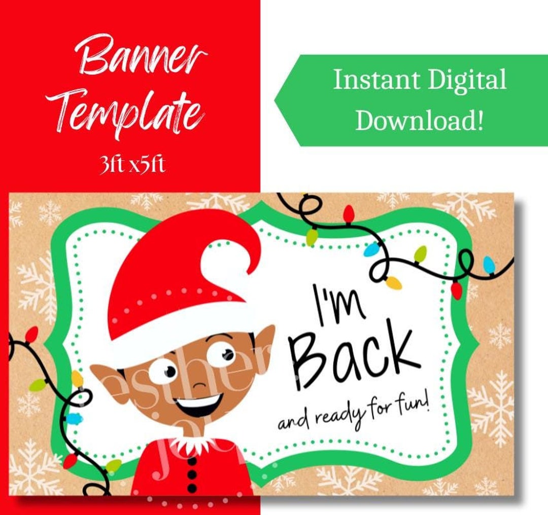 Christmas Elf - Banner Painting Template - Etsy