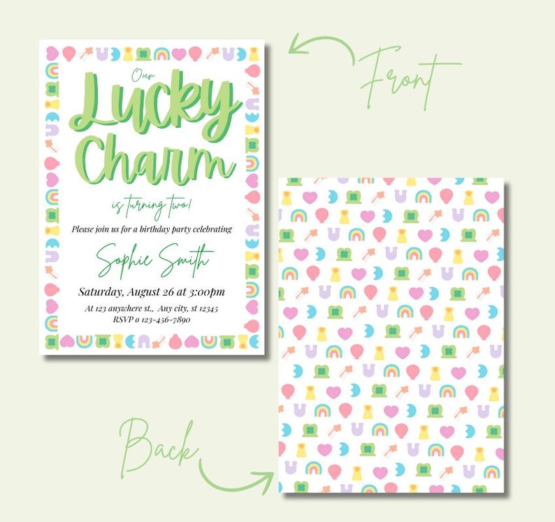 Lucky Charm Birthday Invitation - Etsy