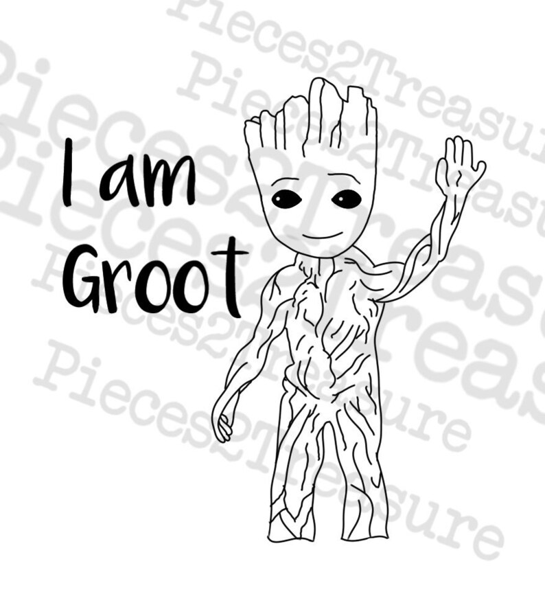 Groot, Guardians of the Grandkids, I Am Groot, SVG, Script Lettering ...